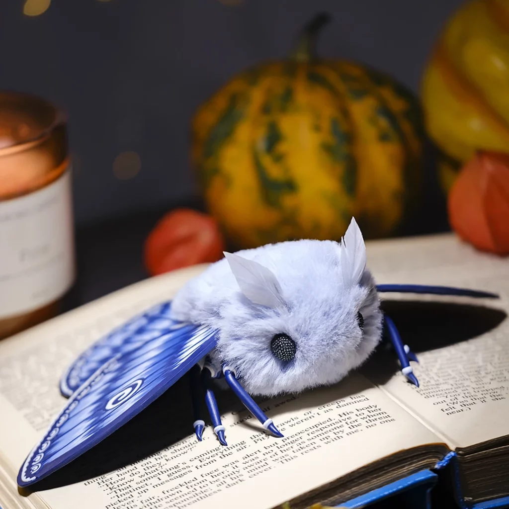 Blue Moth Plush: Cute Insect Interior Doll for Home Decor and Gifts