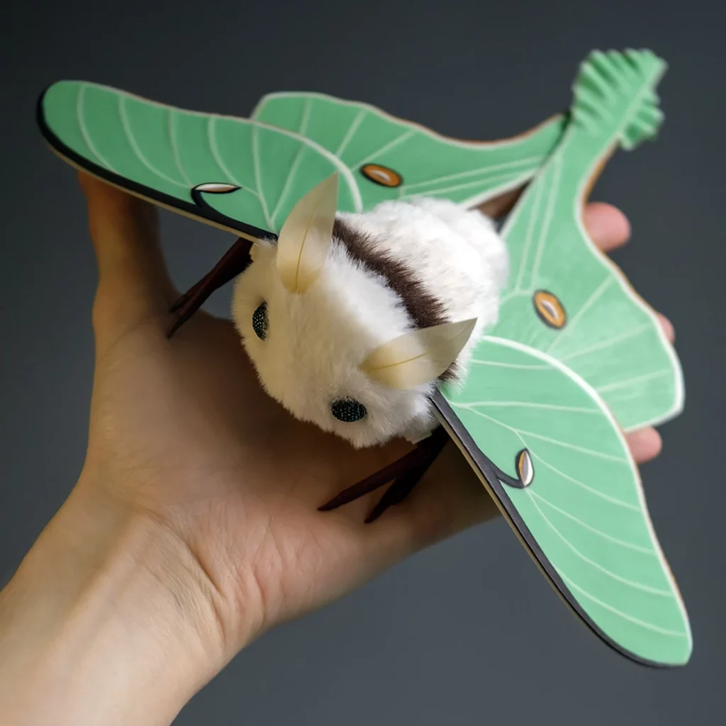 Luna Moth Doll - Handcrafted insect figure with exquisite detailing